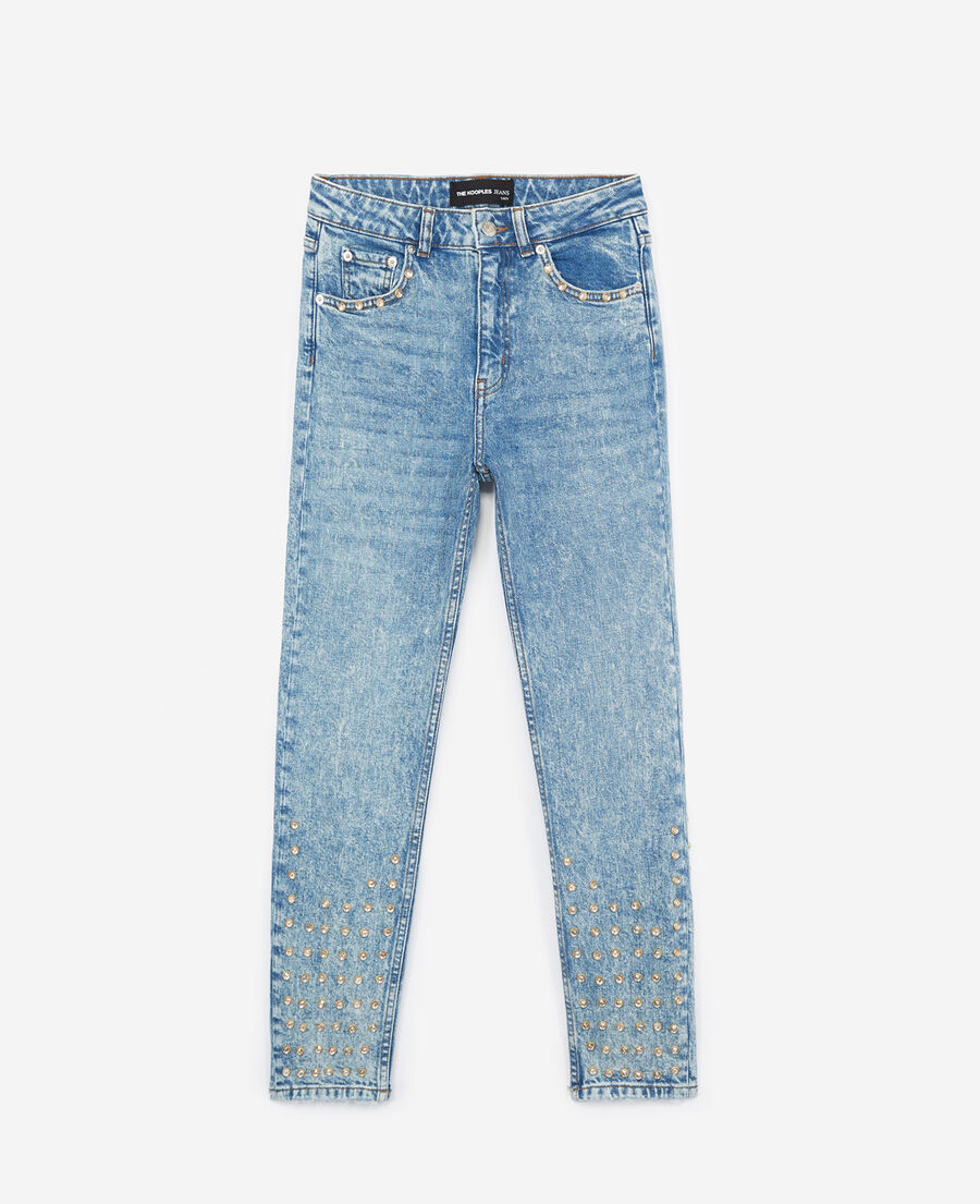 Vintage-style jeans with rhinestones | The Kooples Women