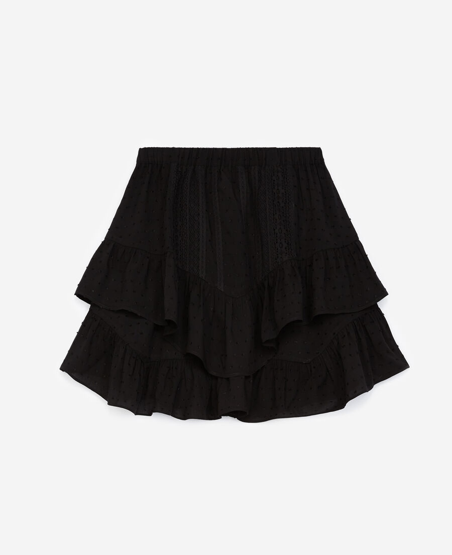 Short flowing frilly black skirt | The Kooples