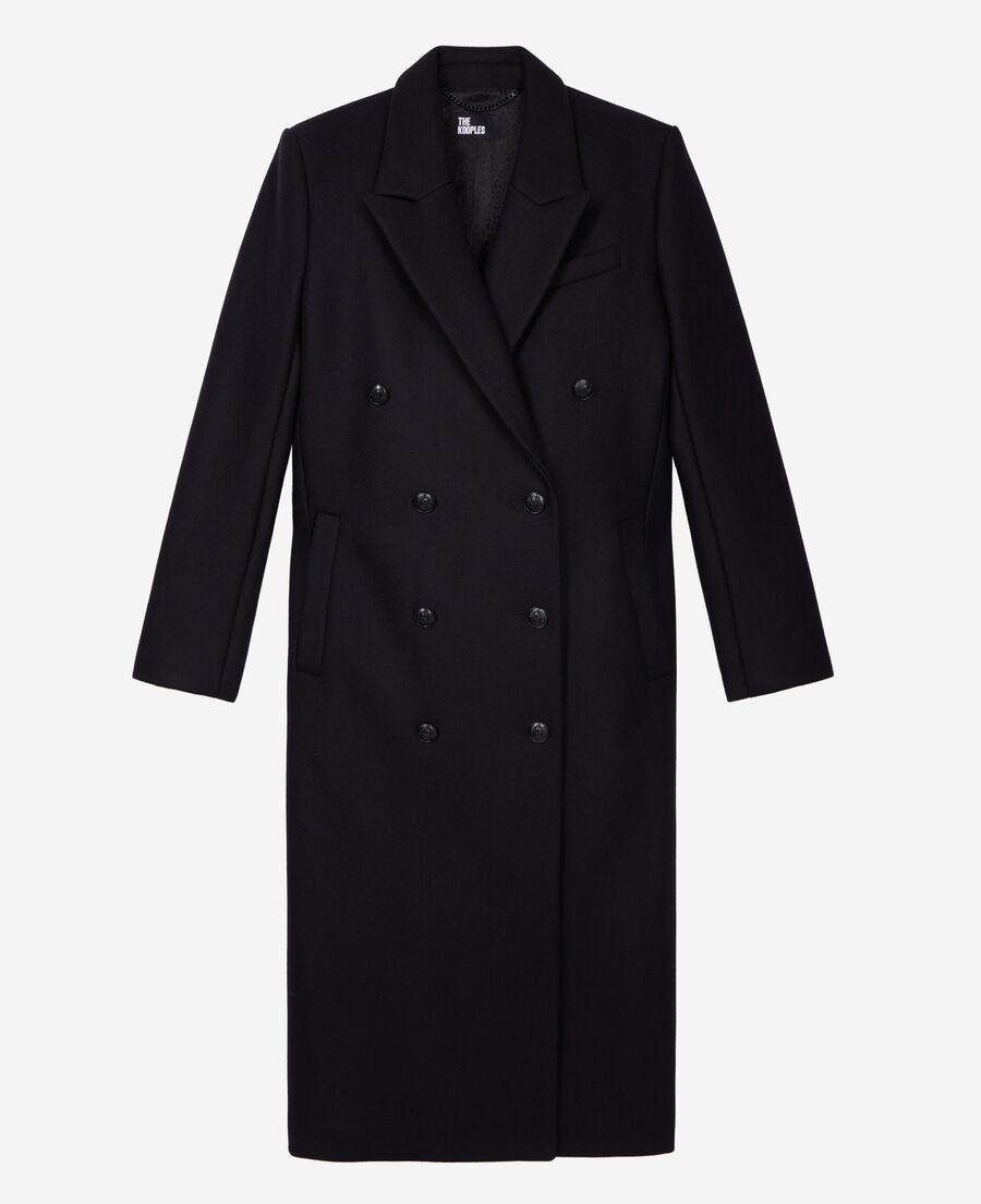 Long black wool coat | The Kooples