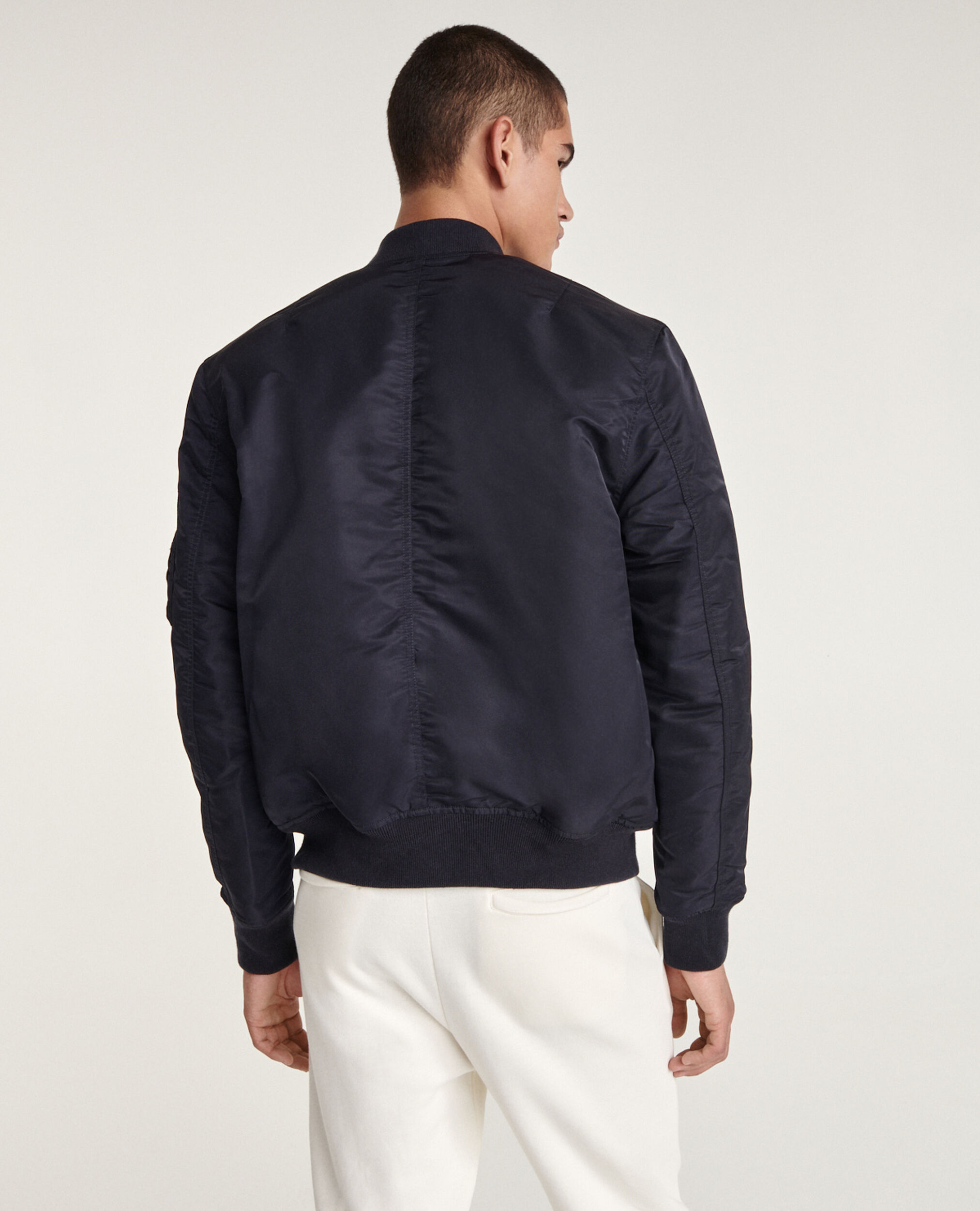 Quilted technical navy blue bomber jacket | The Kooples