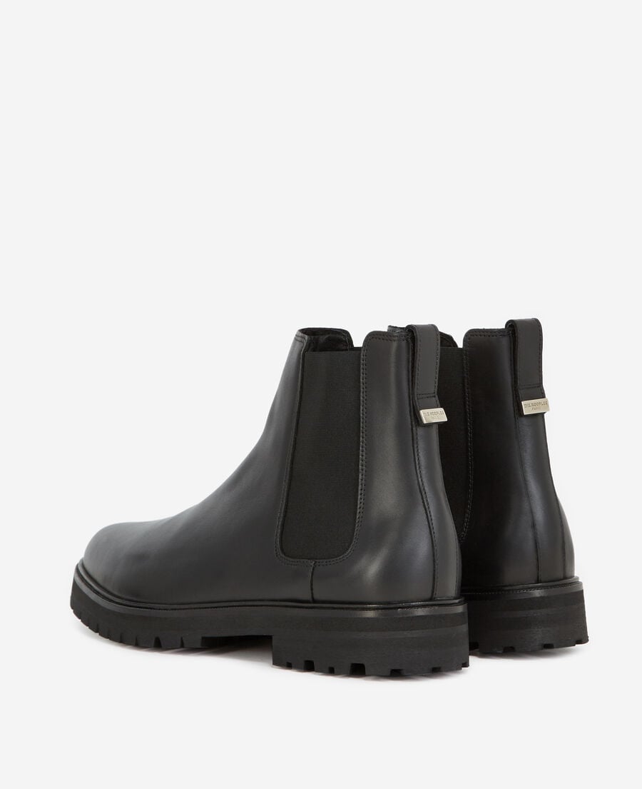 Black Chelsea boots with notched soles | The Kooples - US