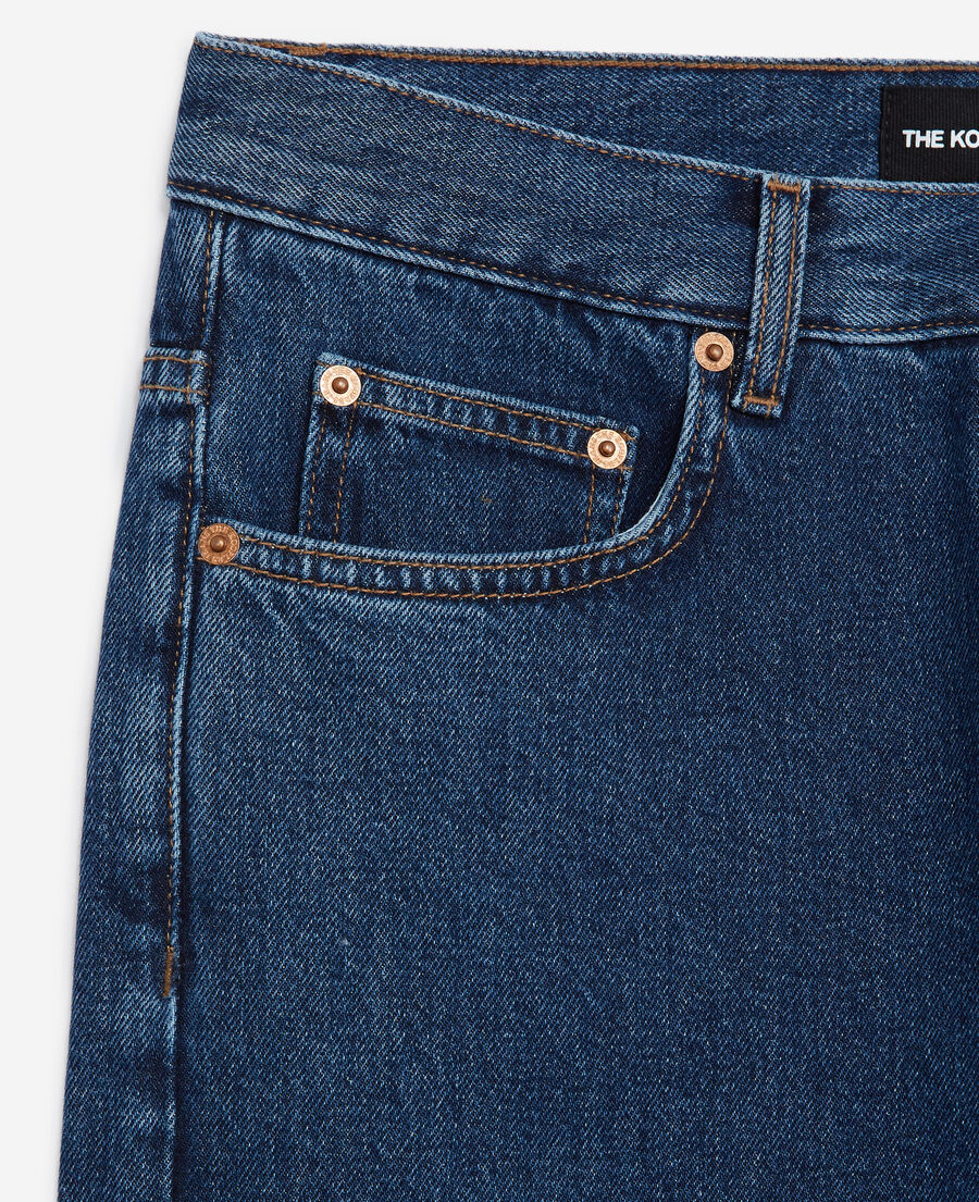 Straight-cut dark blue jeans | The Kooples - US