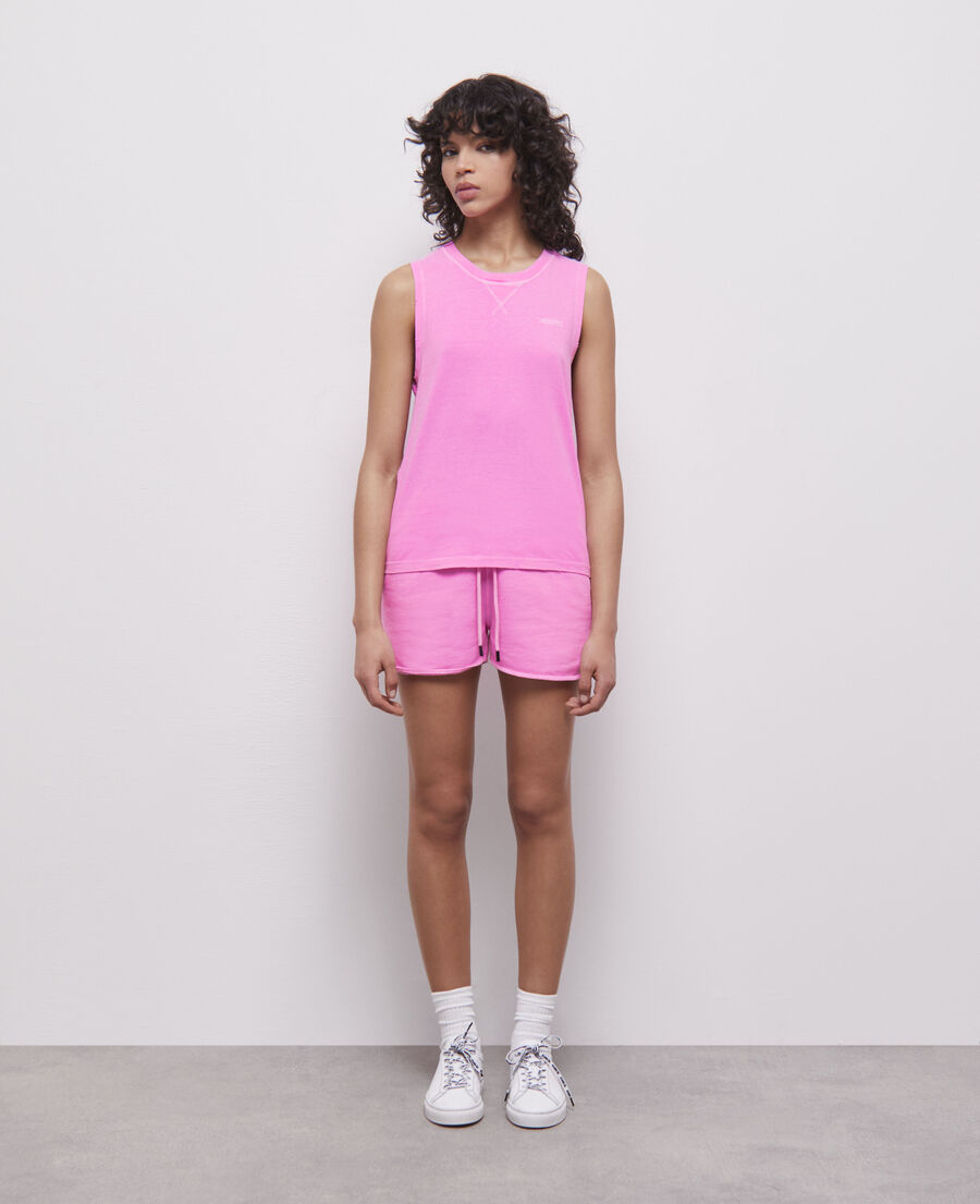 Women's fluorescent pink t-shirt with logo | The Kooples - US